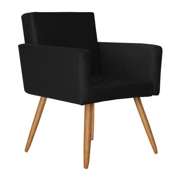 Poltrona Nina Decorativa Suede Preto - D'Rost | MadeiraMadeira