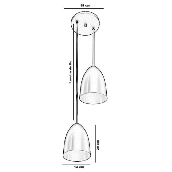 Pendente Cone Bala Sadan Aluminio Duplo Branco/Cobre | MadeiraMadeira Pendente Cone Bala Sadan Aluminio Duplo Branco/Cobre | MadeiraMadeira