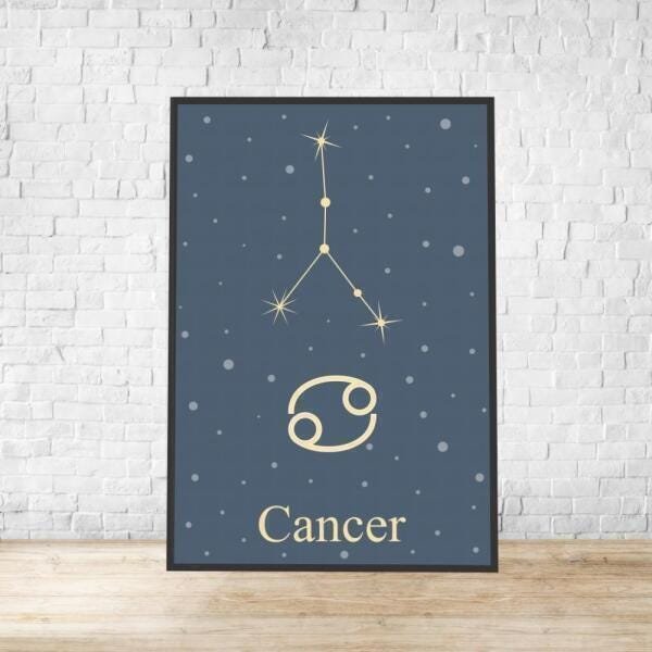 Quadro com moldura signo de Câncer latim constelação 40x60 | MadeiraMadeira