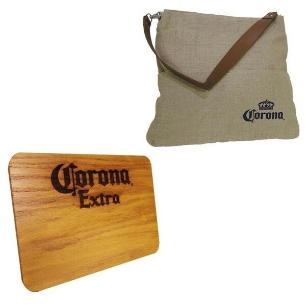 Bolsa Corona Bag 2 Bolsos Externos + Tábua de Madeira Corona Extra 24,5 ...