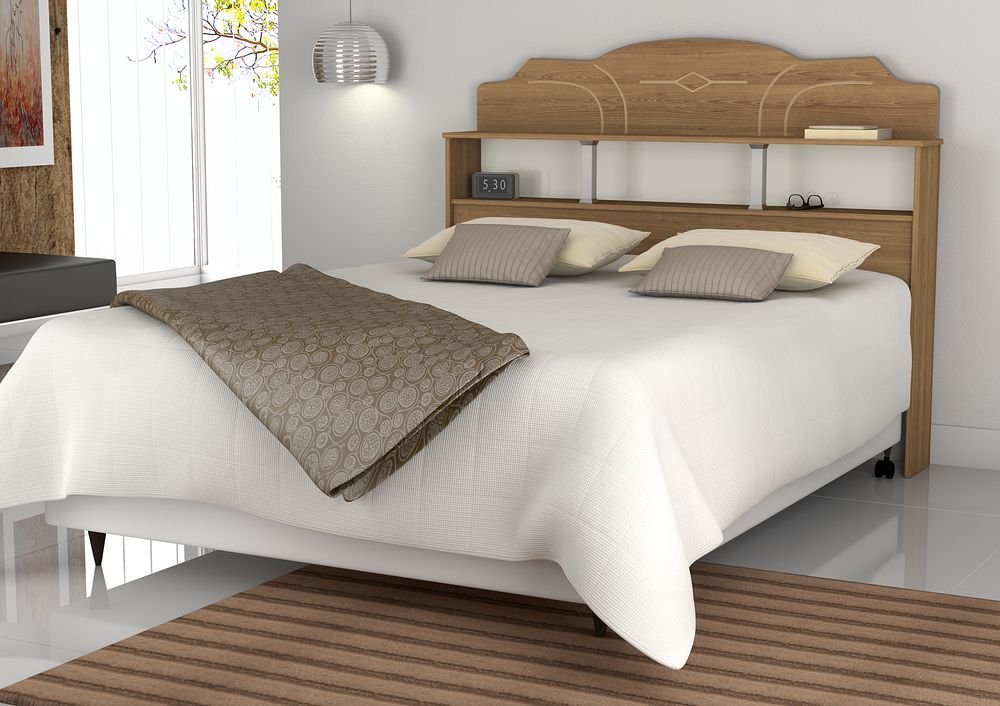 Cabeceira Box Solteiro Quarto 0,90 Estrela:Freijó/Off | MadeiraMadeira