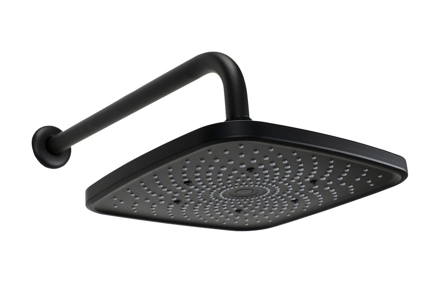 Ducha Abs Quadrado 21 Cm Preto Fosco C/ Cano Redondo Parede ...