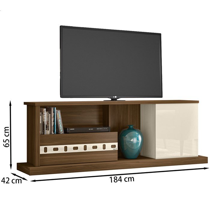 Rack para TV 55 Polegadas 1005104 Carvalho Nobre Off White MBL ...