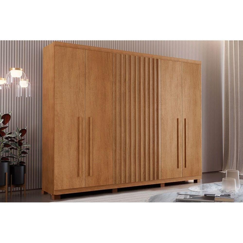 Guarda Roupa Casal 6 Portas e 4 Gavetas C/ Pés Denver Naturale - Rufato ...