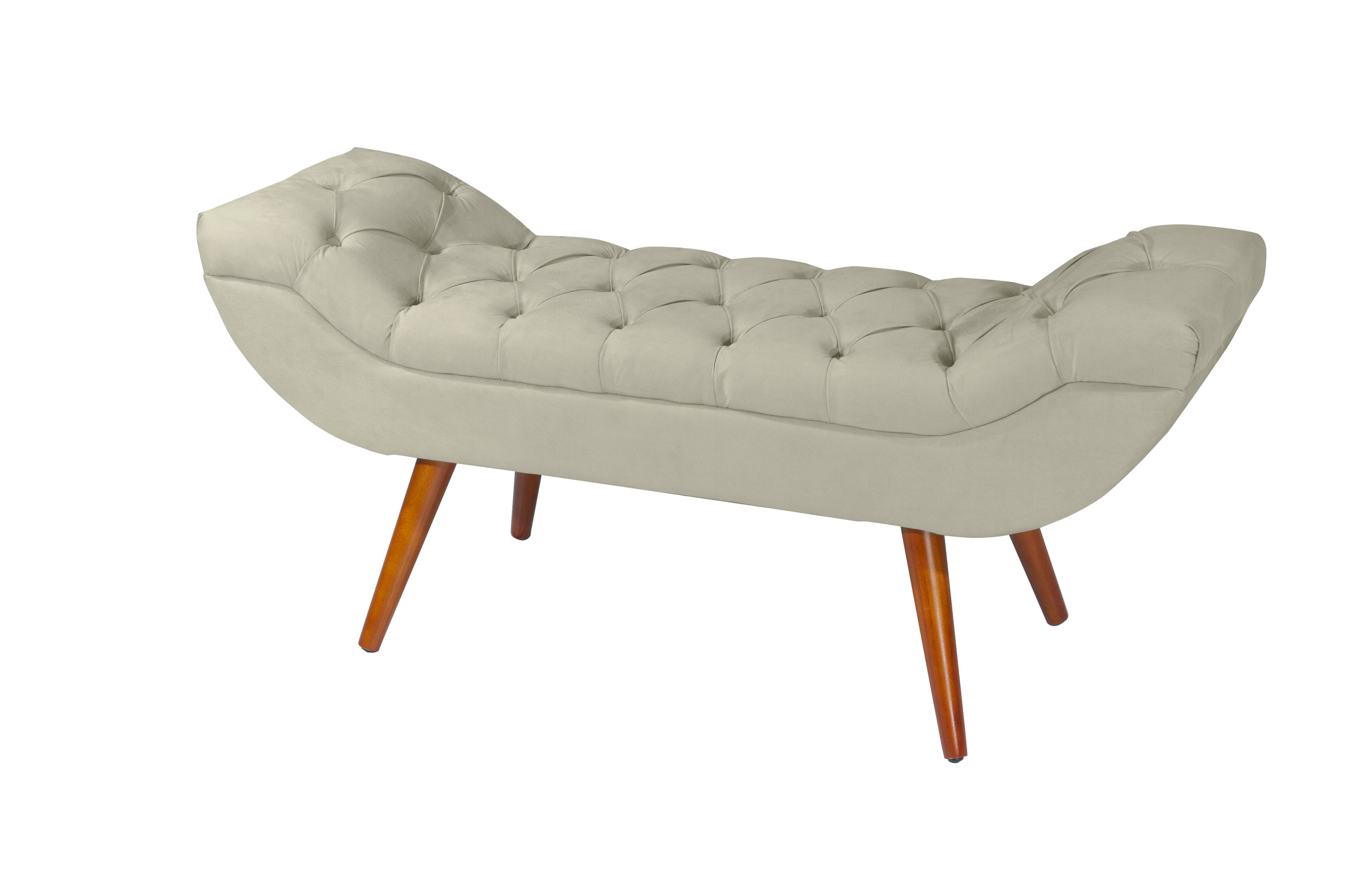 Banco Recamier Berlim C Pés de Madeira 135cm P/ Quarto/sala - LV:AREIA ...