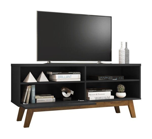 Rack Paládio com Painel Kenzo Preto Fosco - Móveis Bechara | MadeiraMadeira