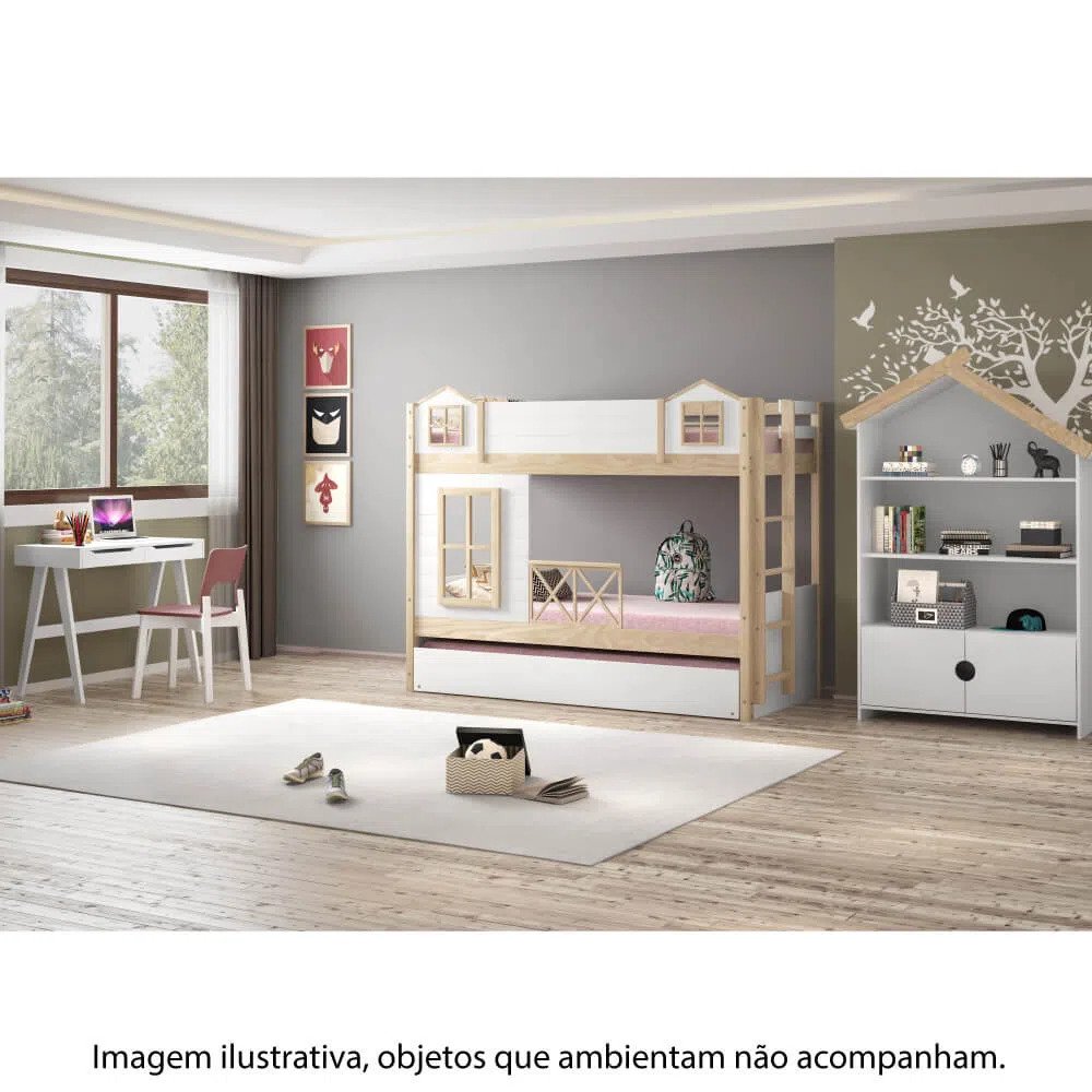 Treliche Infantil Infantil Garden com Proteção Total Natural/Branco ...