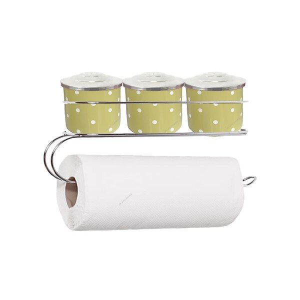 Kit Condimento Potes Tempero Papel Toalha Bege Poa 002 | MadeiraMadeira