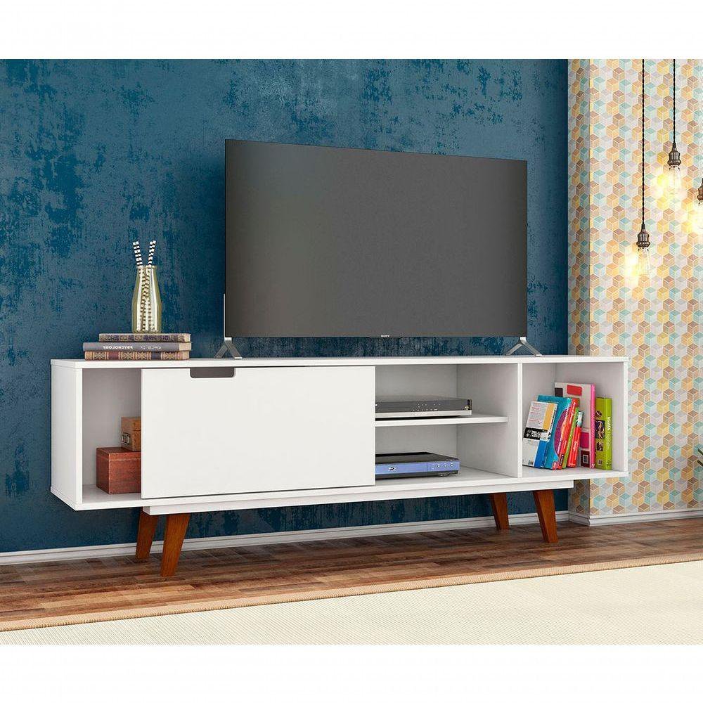 Rack Vintage Para Tv Até 60 Polegadas óregon Branco Ac - Cor: Branco | MadeiraMadeira