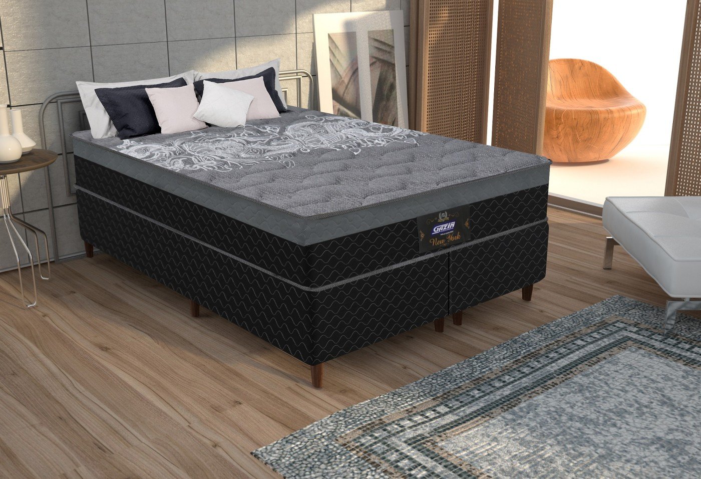 Colchão Queen Gazin 158 Cm Com Molas Ensacadas New York - | MadeiraMadeira