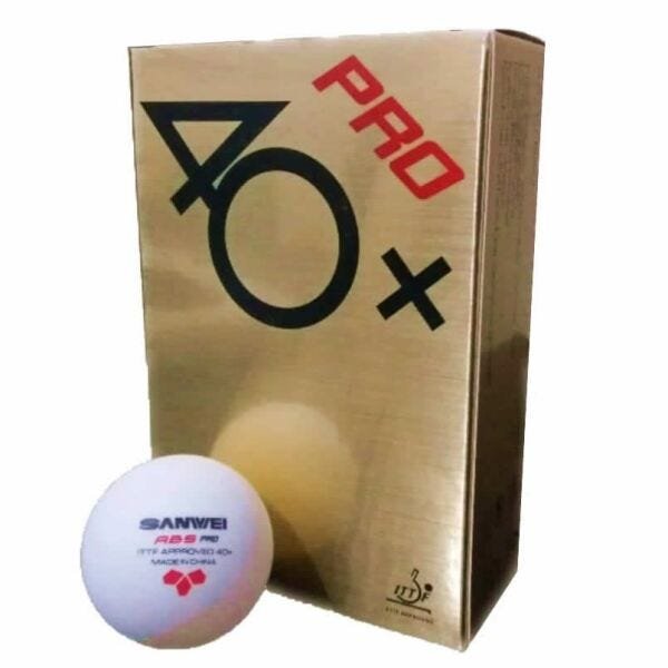 Bola Sanwei 40+ Pro Tenis de Mesa Cx 06Unid - Branco | MadeiraMadeira