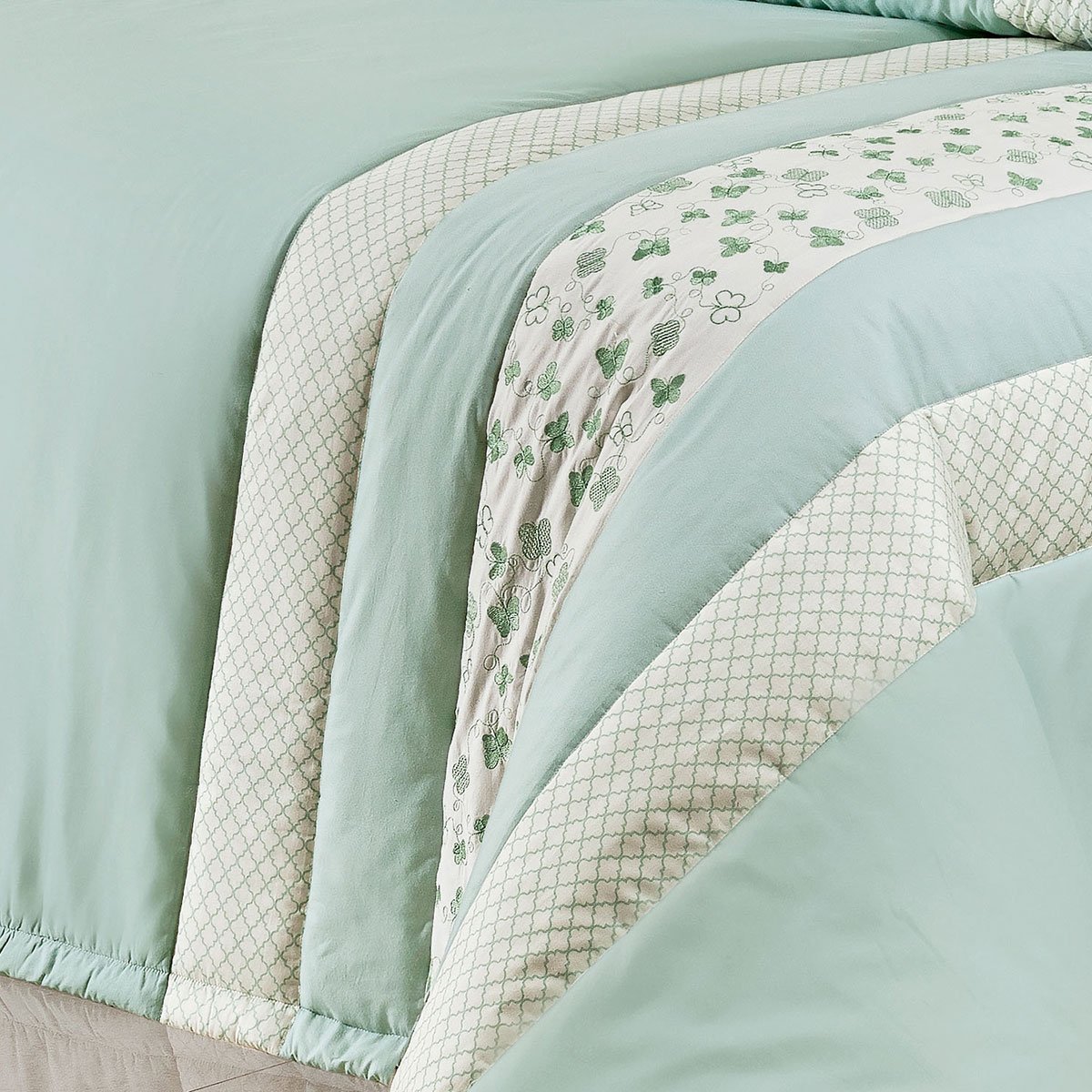 Kit Colcha Verde King Size Clara 200 Fios 100% Algodão 5 Peças 2,80m x ...