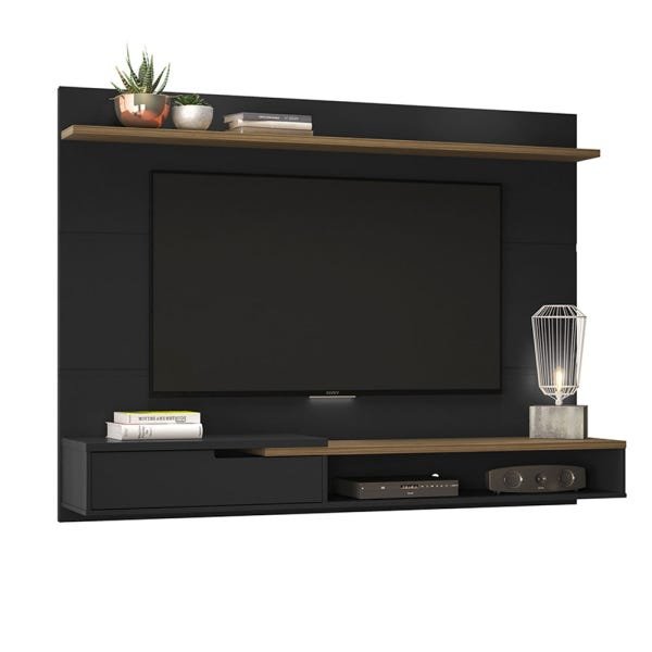 Painel Home para Tv até 65 Polegadas Balaton Preto Ac/mel Freijo Ac ...