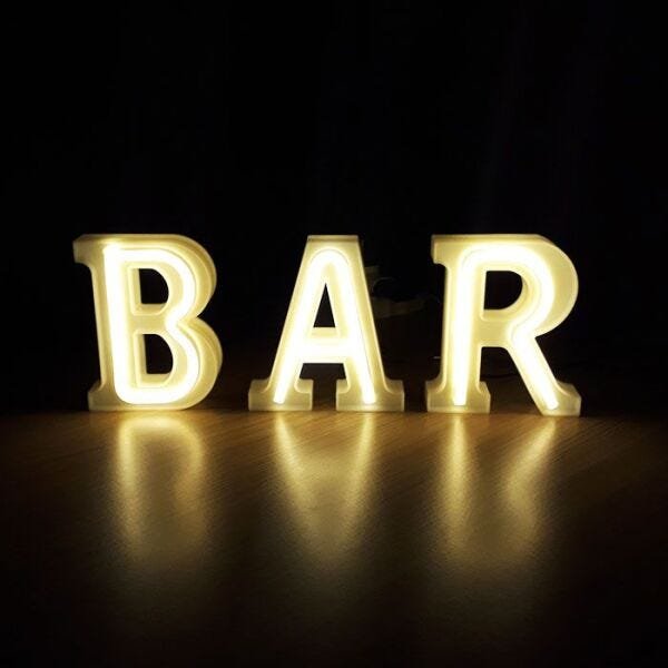 Luminária Letras de LED - Bar | MadeiraMadeira