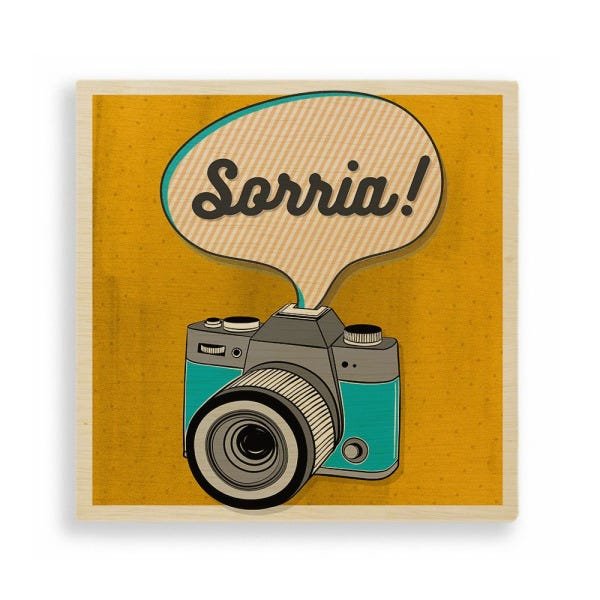 Quadro de Madeira - Sorria pra Câmera | MadeiraMadeira