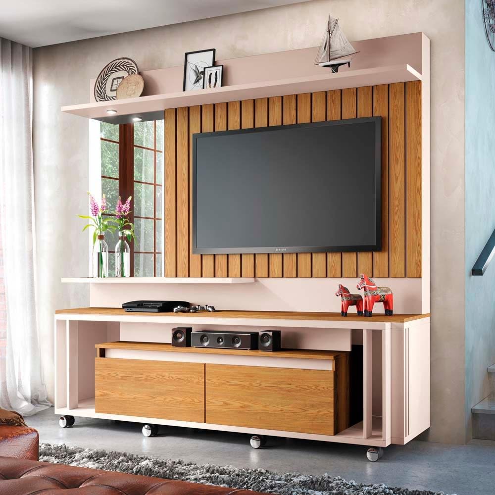 Estante Home Theater Eclipse para TV até 60 Polegadas Painel Ripado ...