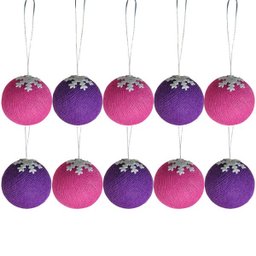 Kit 10 Bolas de natal rosa e roxo | MadeiraMadeira