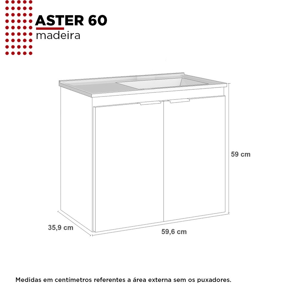 Gabinete para Banheiro em Madeira Com Lavatório em Mármore Sintético ...