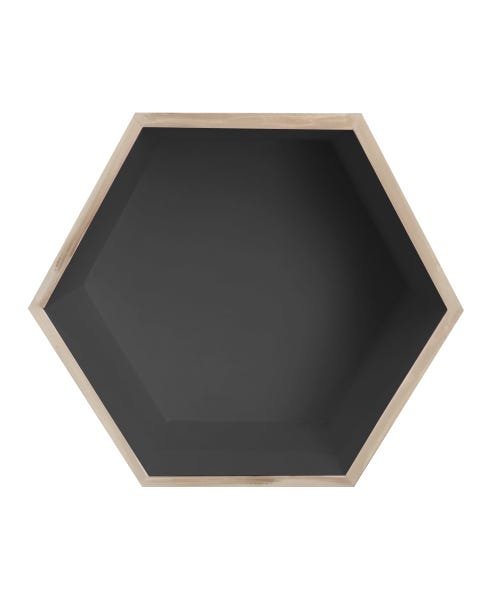Nicho de Madeira Colméia Hexagonal Preto | MadeiraMadeira