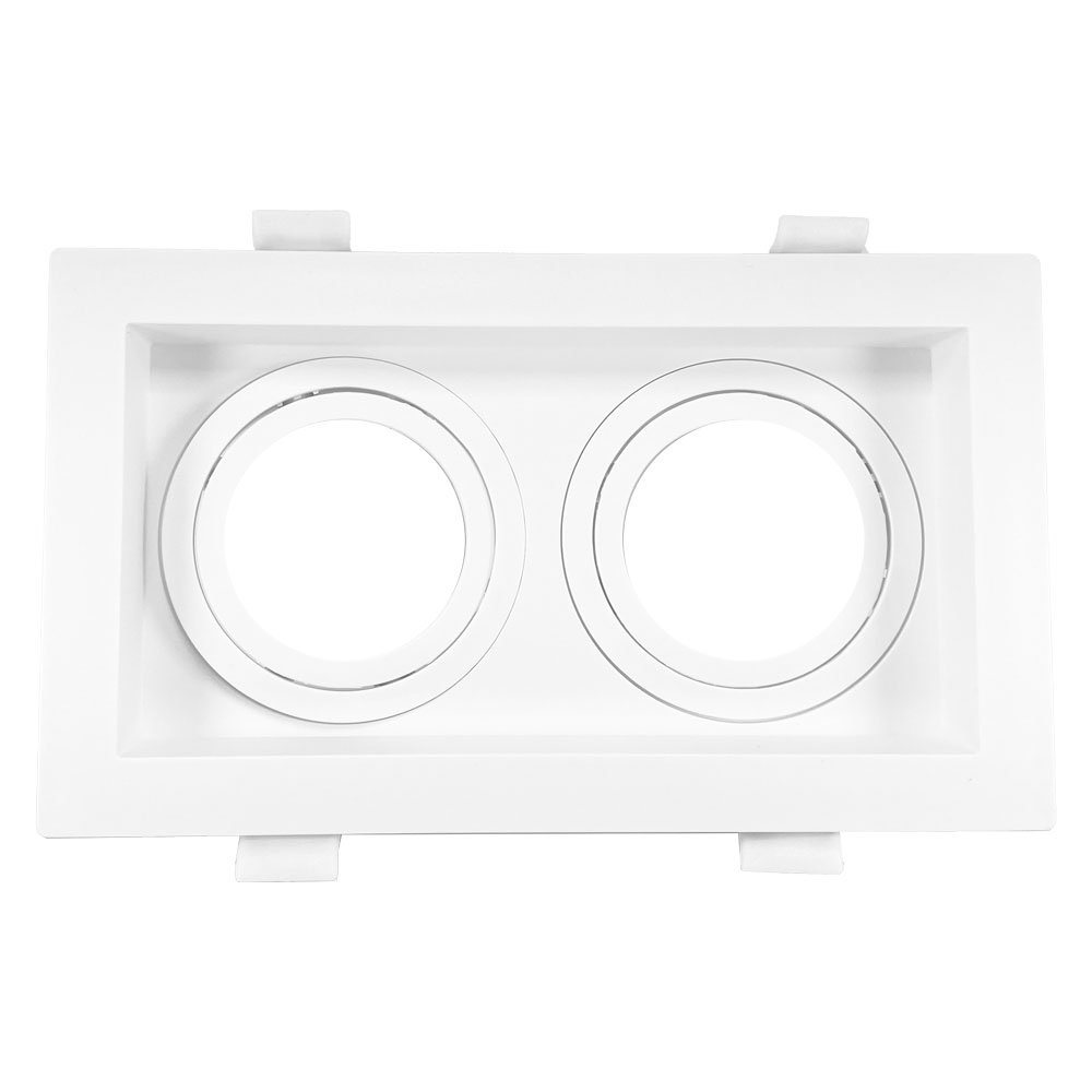 Spot Duplo Embutir Quadrado Recuado Par20 Branco + Led 4,8w Save Energy 2700k | MadeiraMadeira