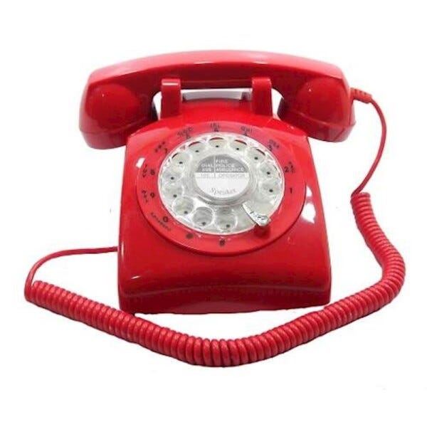 Telefone Retrô Vermelho de Disco Anos 70 e 80 | MadeiraMadeira