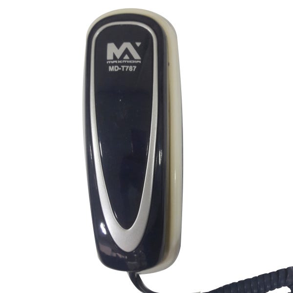 Telefone Fixo com Fio Maxmidia Md-T787 Branco e Azul | MadeiraMadeira