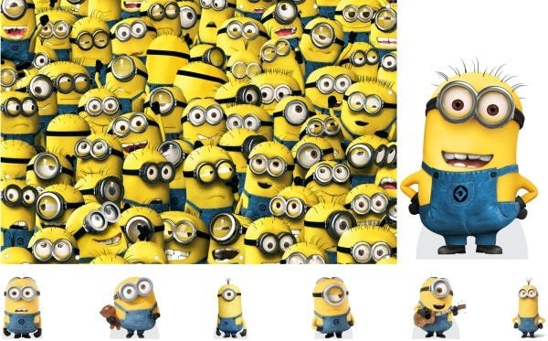 Kit Painel Lona 1,50x1,00m e Displays Minions 04 | MadeiraMadeira