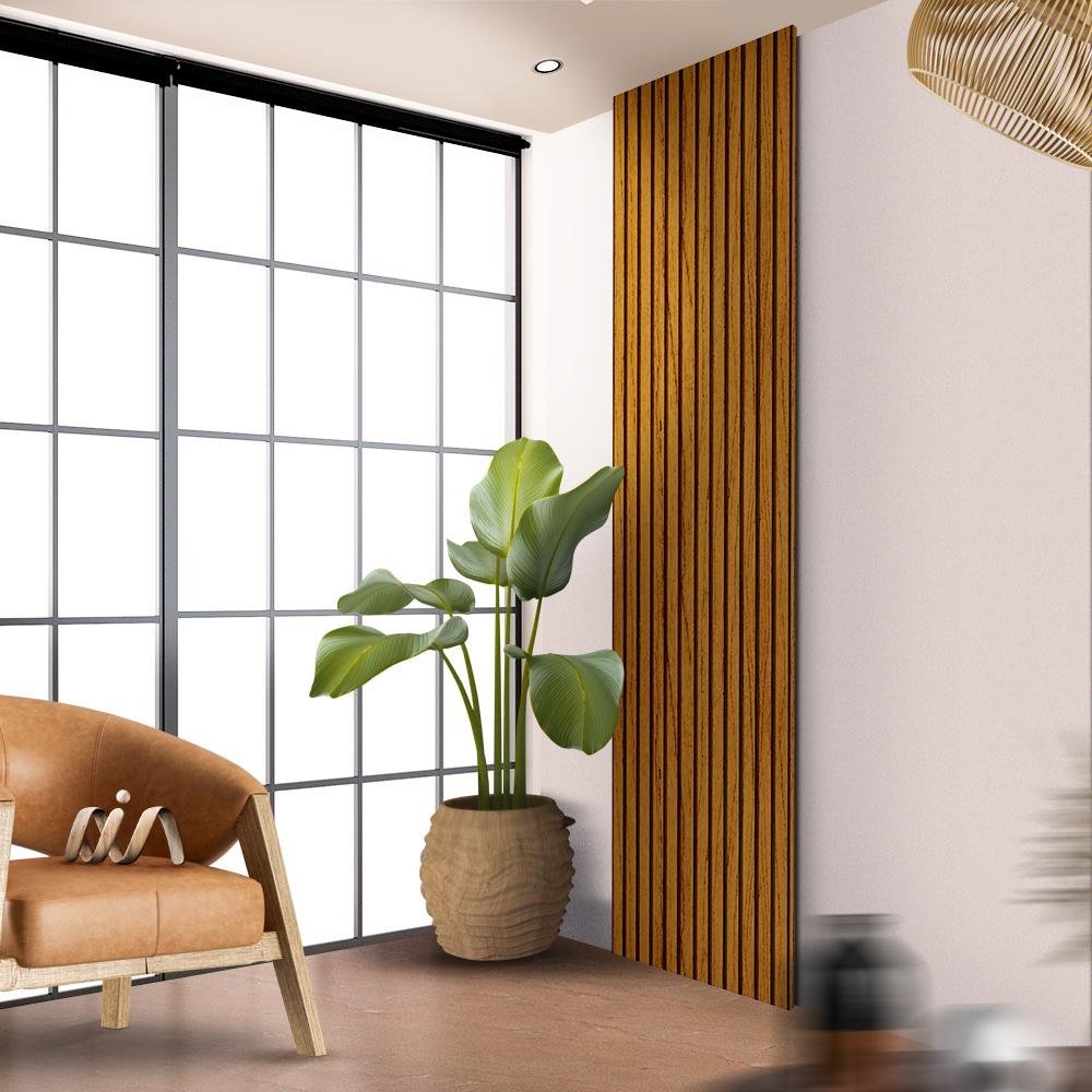 Placa Decorativa Ripada Impressão 3D 45 cm x 250 cm 100% MDF Naturale ...