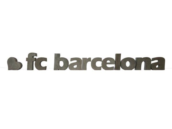 Letra Decorativa Concreto Nome Palavra Fc Barcelona Coração ...