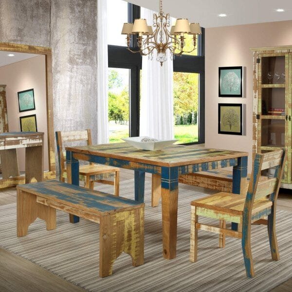 Mesa Retangular em Madeira Maciça Demolição Serraltense | MadeiraMadeira