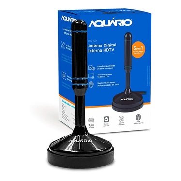 Antena De Tv Digital Interna Aquário Dtv-100 Alto Ganho | MadeiraMadeira