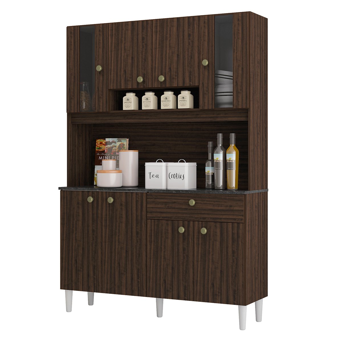 Armário de Cozinha Kit Onix 8 Portas 1 Gaveta Poquema Móveis ...