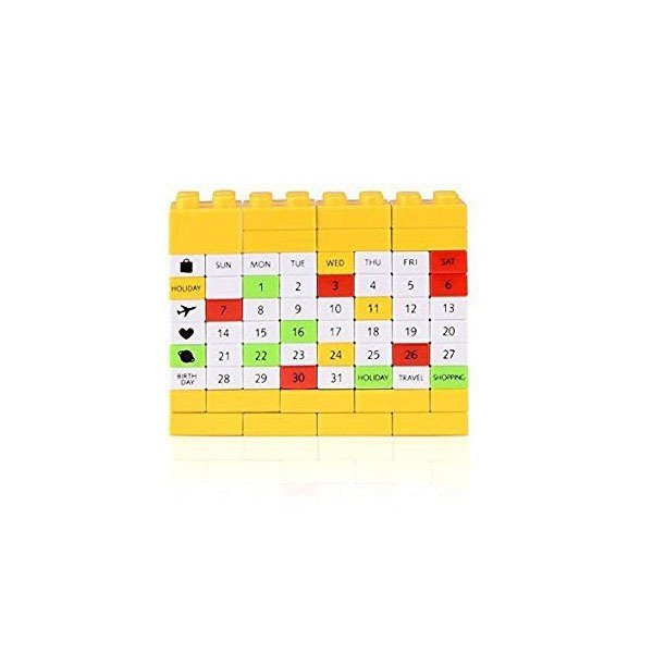 Calendário Bloco de Montar - Amarelo | MadeiraMadeira