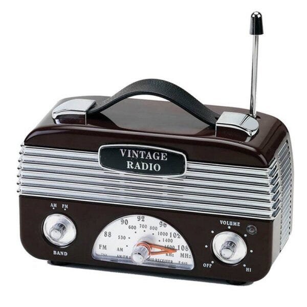 Rádio Am/Fm Vintage Retrô - Marrom | MadeiraMadeira