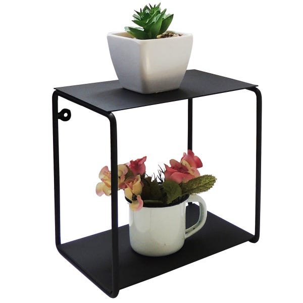 Prateleira Simples Quadrada Nicho Estilo Industrial Decorativo Preto ...
