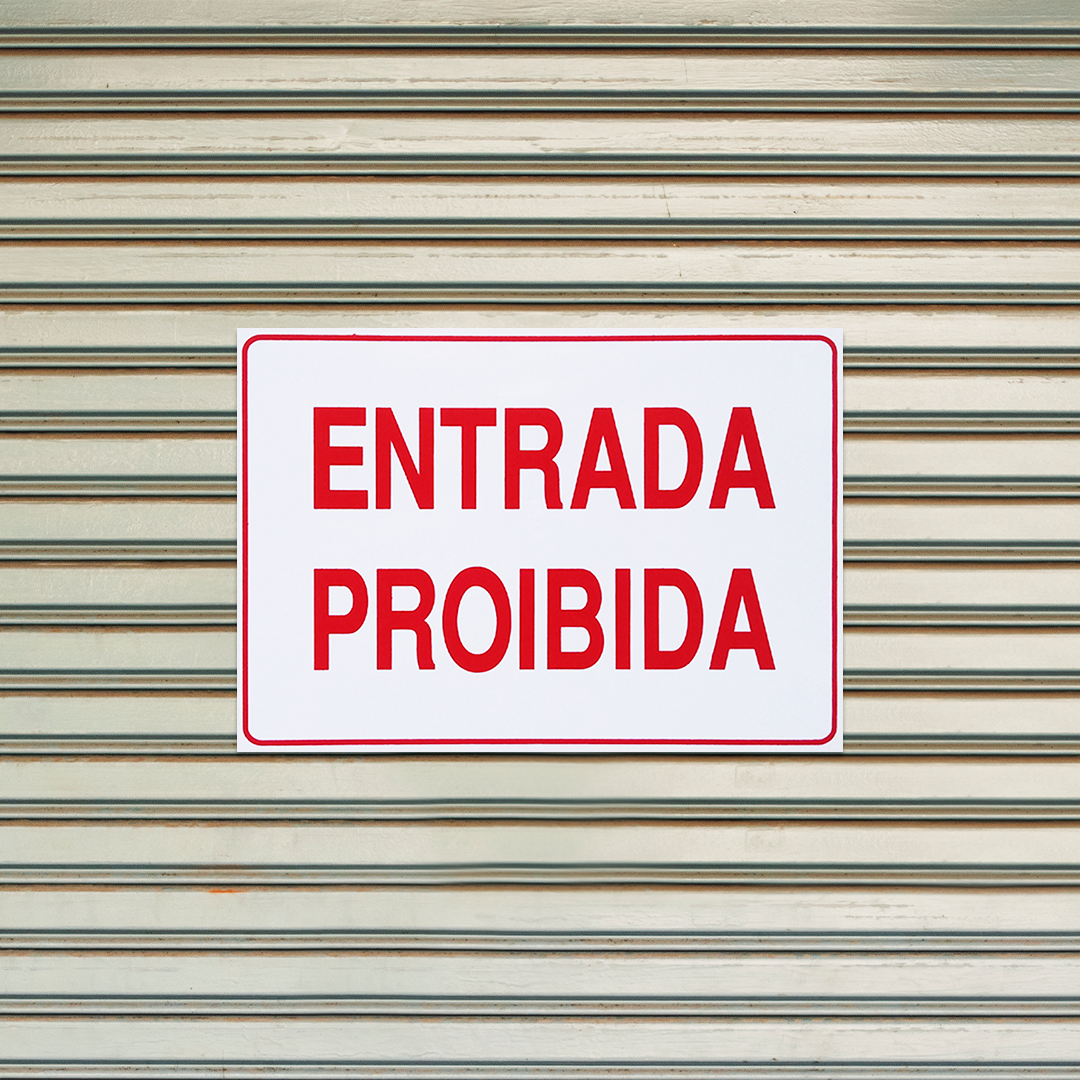 Combo 10 Placas De Sinalização Entrada Proibida 30x20 Acesso - P-11 F9e ...