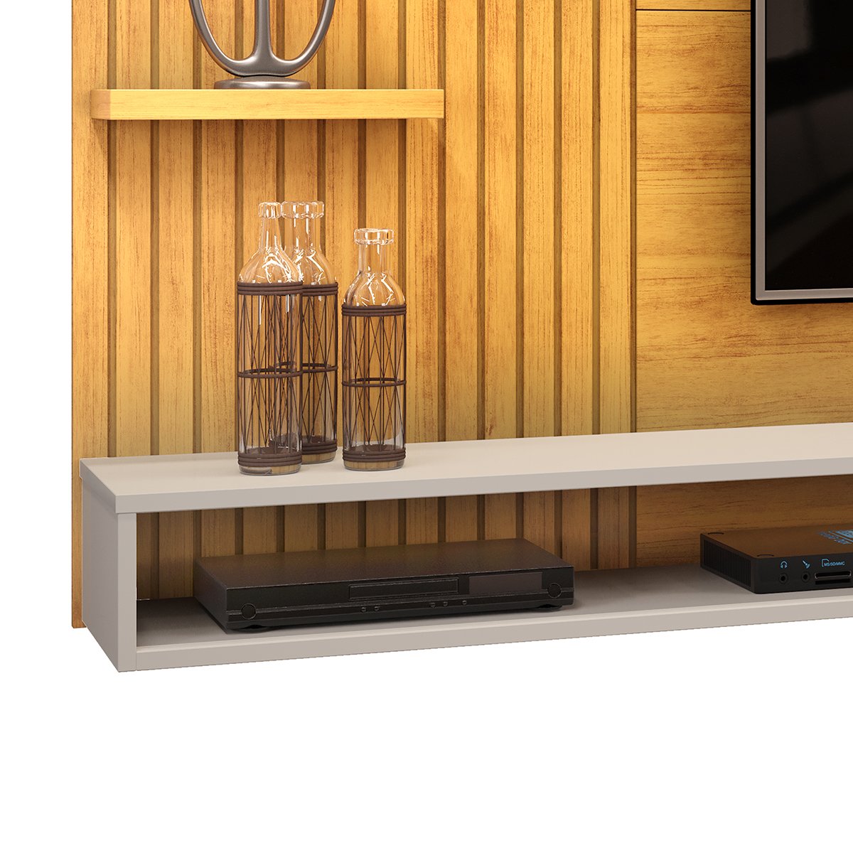 Painel para Tv até 60 Polegadas Ripado com Nichos Dj Móveis Bento Cedro ...