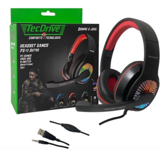 Fone Gamer PC PS4 XBOX PX-13 TecDrive | MadeiraMadeira