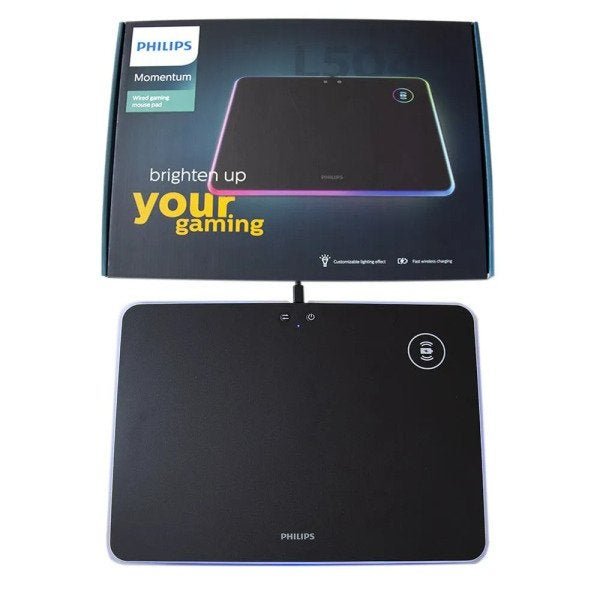 Mouse pad Gamer LED RGB Philips rigido 35 x 25 Carregador Qi ...
