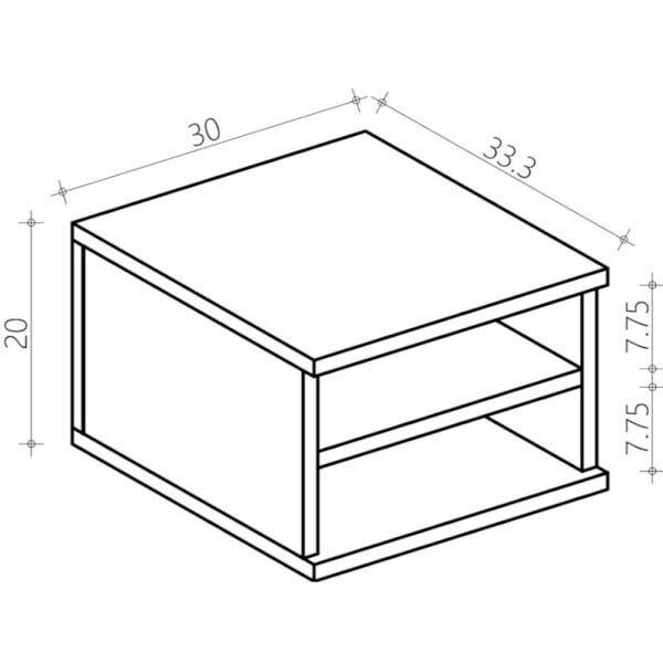 Kit 2 Mesa de Cabeceira Com divisória Horizontal Imbuia | MadeiraMadeira
