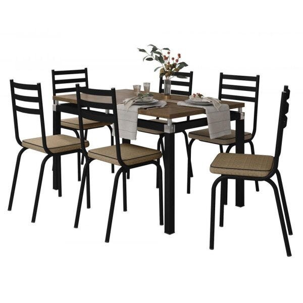 Conjunto de Mesa Malva com 6 Cadeiras Art Famol | MadeiraMadeira