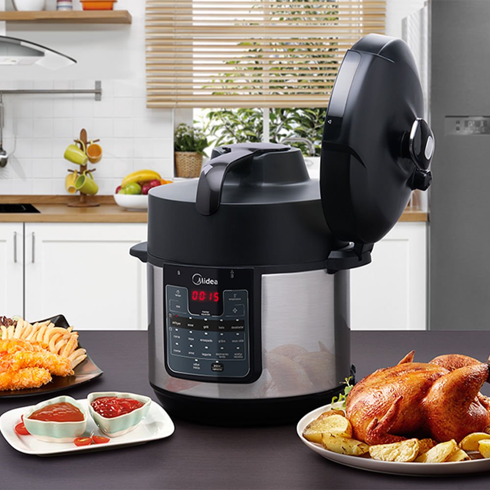 Panela de Pressão Elétrica - Airfryer Kitchen Revolution Midea - 6L ...