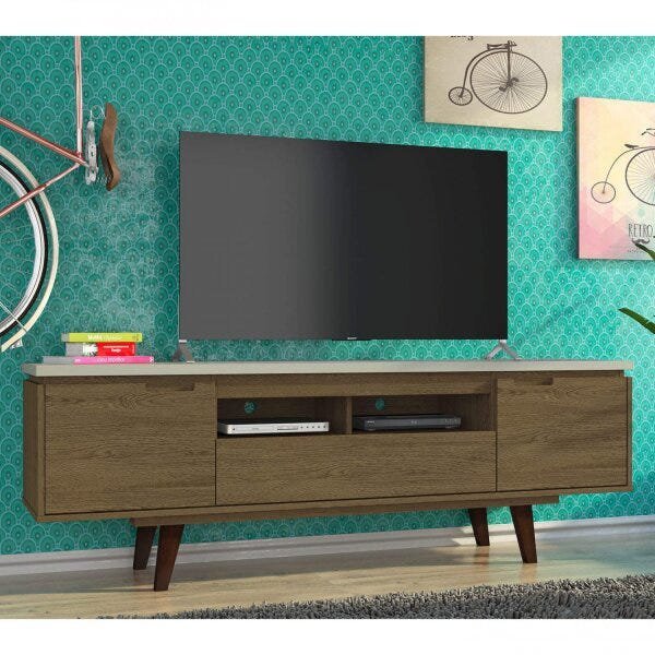 Rack para TV até 40 Polegadas 2 Portas 1 Gaveta Canadá Retrô Olivar | MadeiraMadeira
