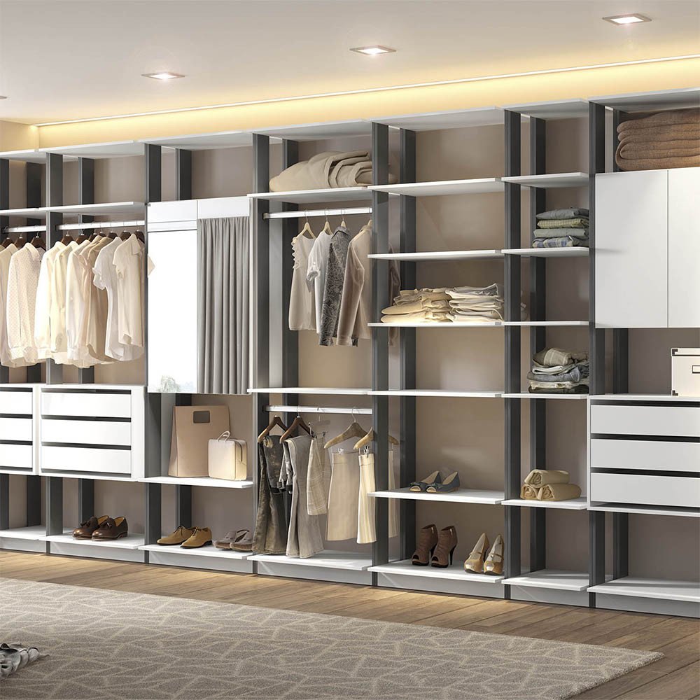 Guarda Roupa Closet com 5 preteleiras Espresso Be mobiliario Branco Tx ...