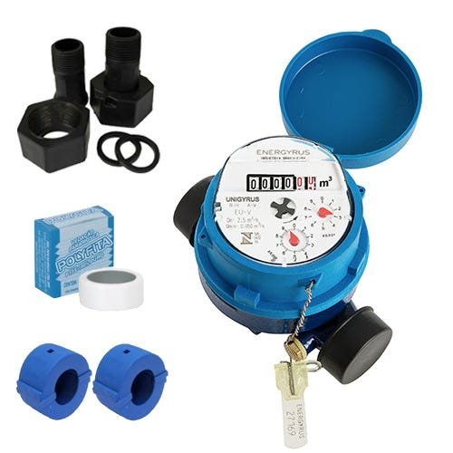 Hidrômetro Medidor de Água Unijato 3/4 QN 1.5 115mm + Kit Conexões | MadeiraMadeira