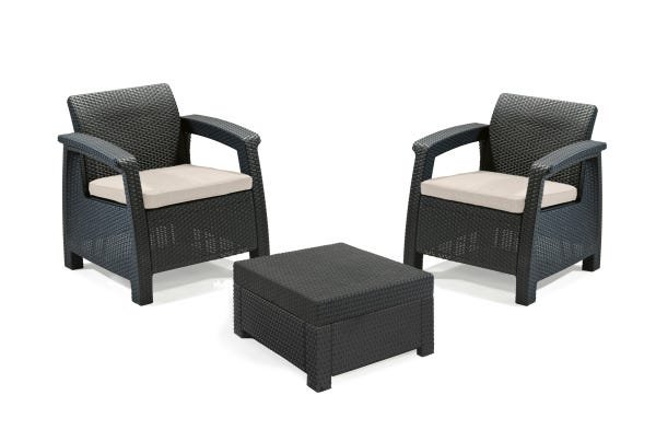 Conjunto Corfu Balcony Set - Marrom | MadeiraMadeira