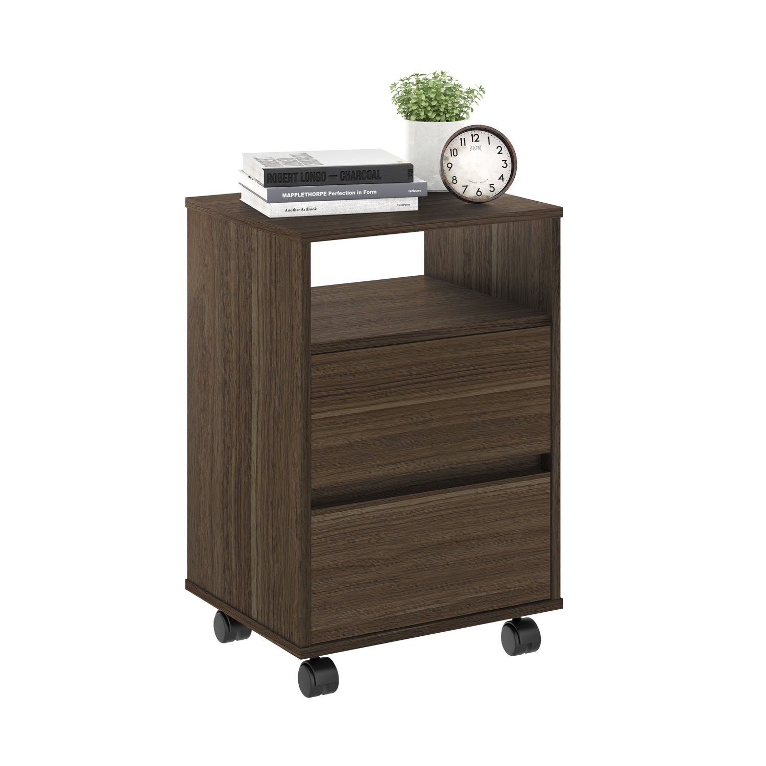 Mesa de Cabeceira Fox com Rodízio 2 Gavetas Pleno Móveis - Affara ...