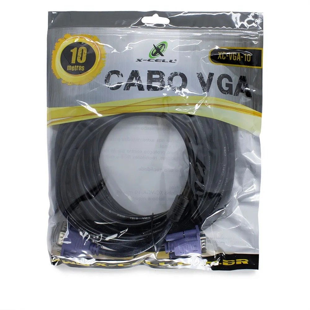 Cabo VGA x VGA HDB15 10 Metros XC-VGA-10 | MadeiraMadeira