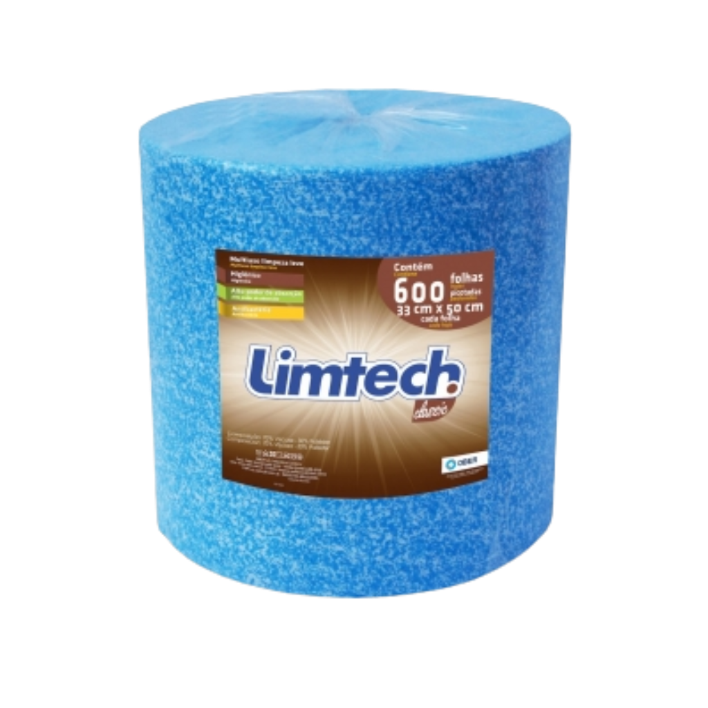 Pano Multiuso Limtech - 33cm X 300m - 600 Folhas - 45g/m - Azul ...