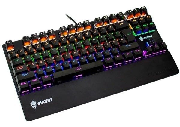 Teclado Gamer Evolut Assault Eg-204rb Qwerty Blue Inglês Us De Cor ...